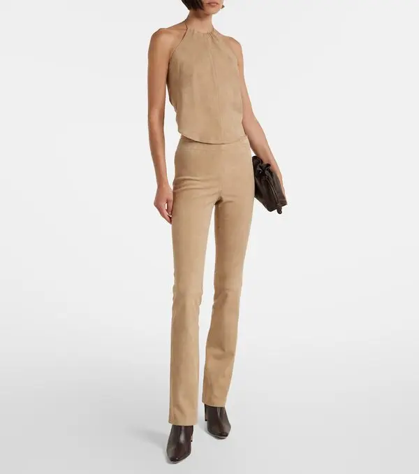 Stouls Rosie Halterneck Suede Top - Beige