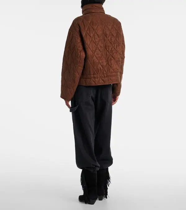 MARANT ETOILE Zakiane Quilted Satin Jacket - Brown