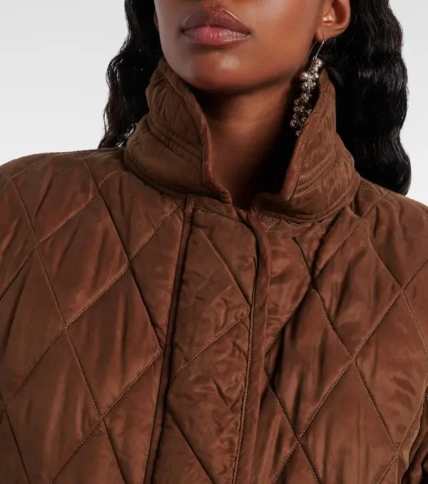 MARANT ETOILE Zakiane Quilted Satin Jacket - Brown