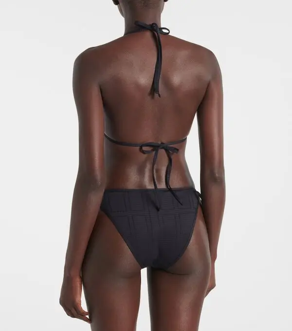 TOTEME Monogram Pointelle Bikini Top - Black