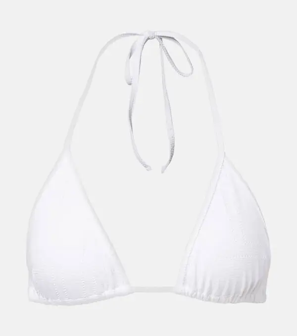 TOTEME Monogram Pointelle Bikini Top - White