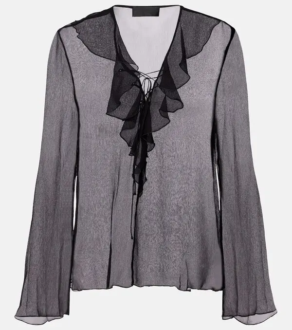 NILI LOTAN Gisella Silk Chiffon Blouse