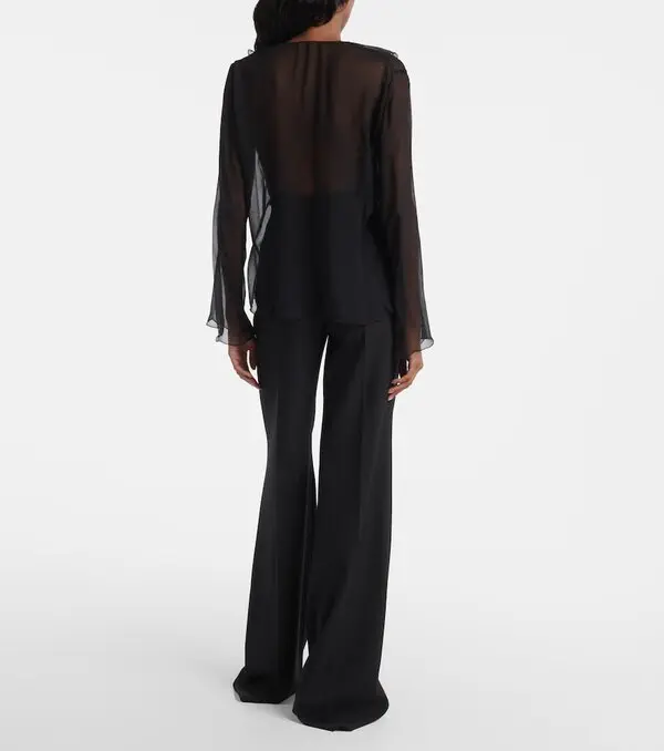 NILI LOTAN Gisella Silk Chiffon Blouse