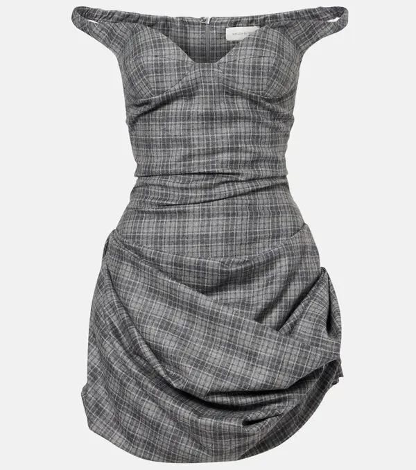 Magda Butrym Ruched Off-shoulder Bustier Dress - Grey