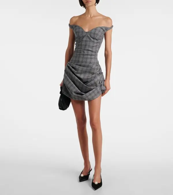 Magda Butrym Heather Wool-blend Bustier Dress