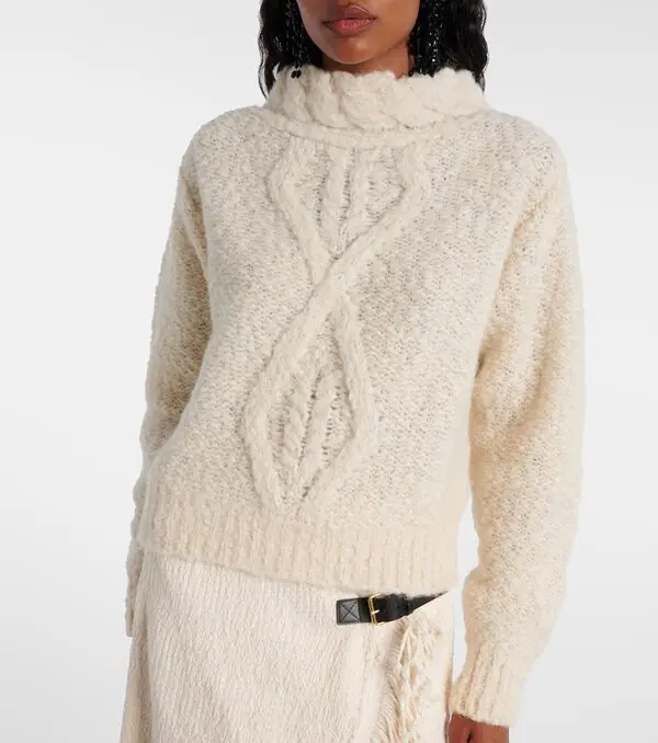Isabel Marant Étoile Romane Cable-knit Turtleneck Sweater - Beige