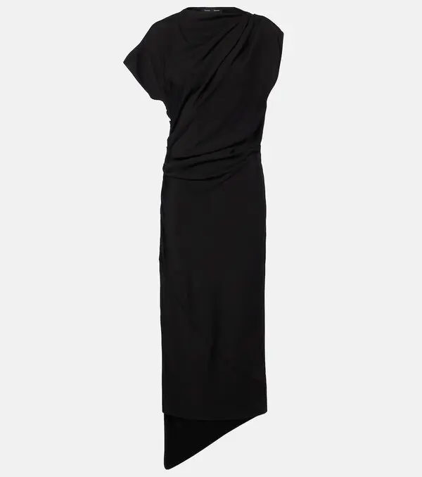Proenza Schouler Hallie Draped Midi Dress - Black