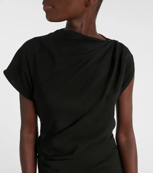 Proenza Schouler Hallie Draped Midi Dress - Black