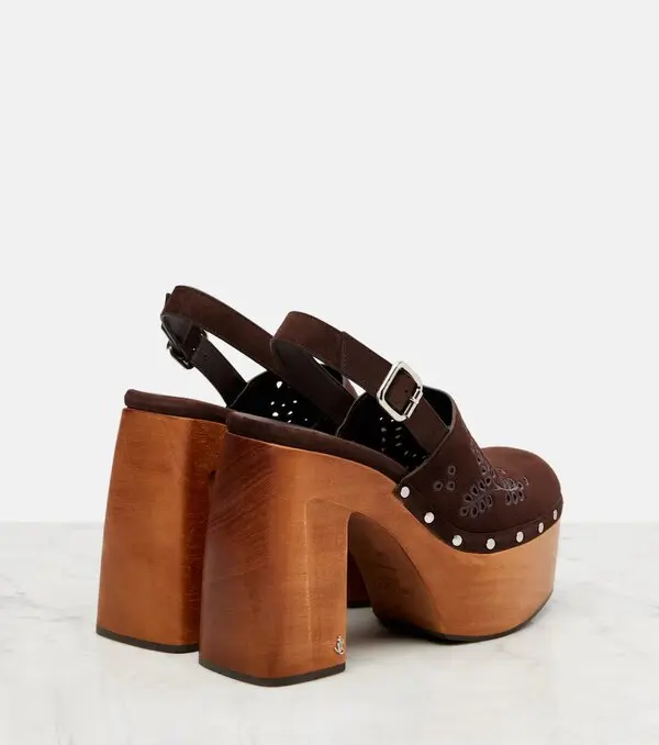 JIMMY CHOO Alida 135 Suede Platform Clogs