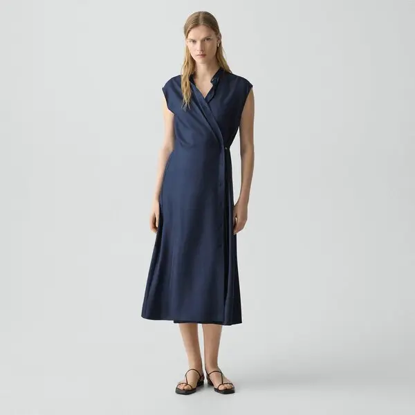 Theory Convertible Wrap Midi Dress