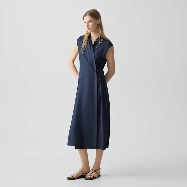 Theory Convertible Wrap Midi Dress