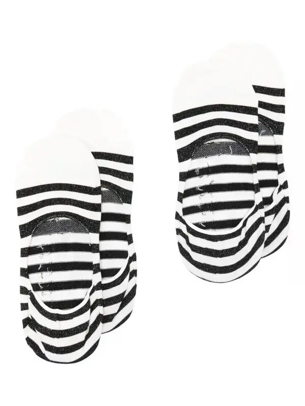 ANT45 Striped Pattern Sock Liners - White