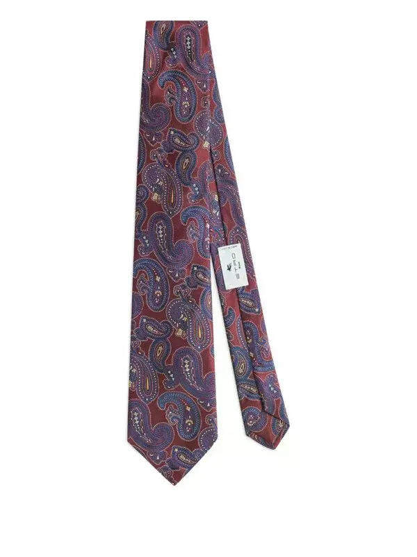 Etro Paisley Jacquard Tie - Red