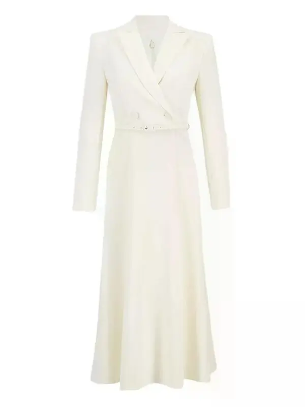 Roland Mouret Belted Double-breasted Midi Dress - Neutrals