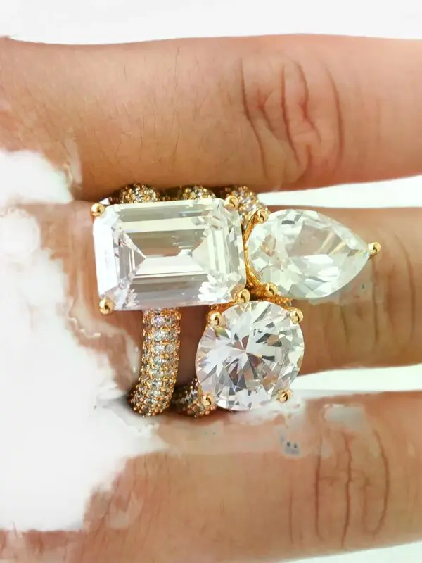 IZABEL DISPLAY Multi Stone Gemstone Ring - Gold