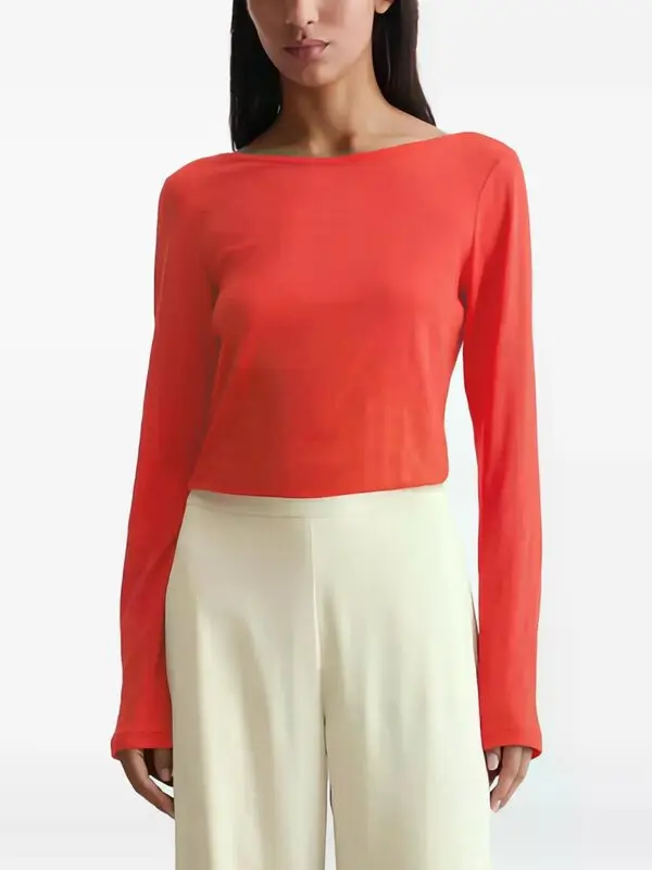 Marc O'polo Long-sleeve Boat-neck Top - Red