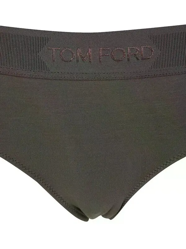 TOM FORD Logo-waistband Briefs - Green