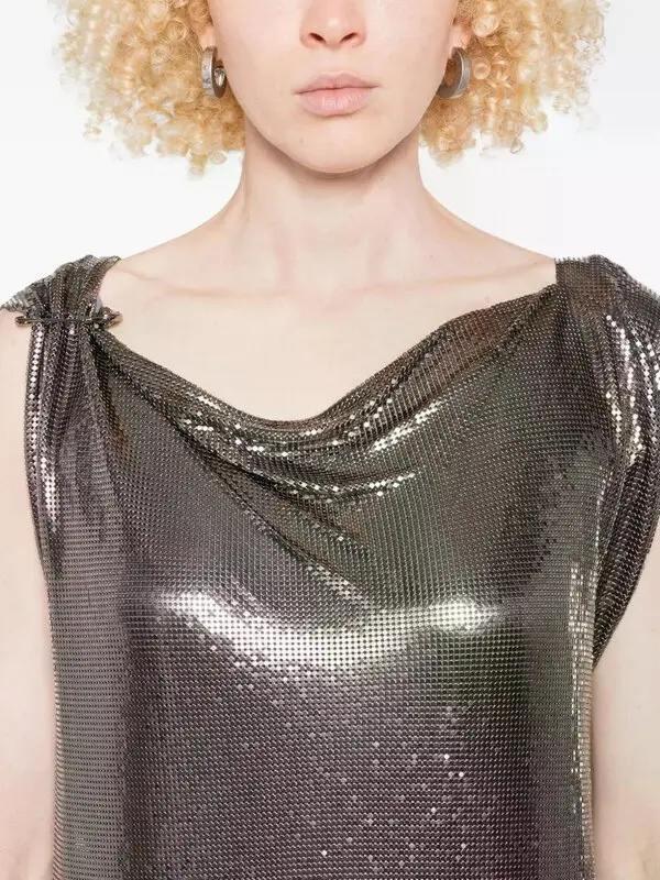 Versace Chainmail Cowl-Neck Dress In Grey - 65% Off | Editorialist