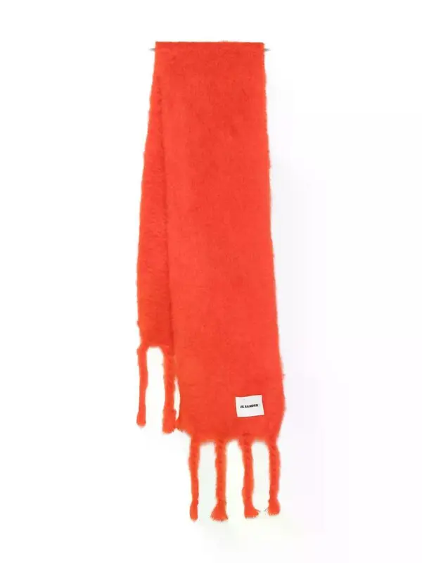 JIL SANDER Logo-patch Scarf - Red