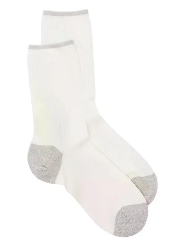 ANT45 Ribbed Ankle Socks - White