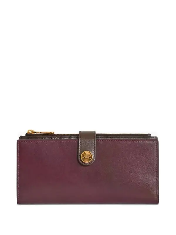 Etro Pegasus-button Leather Wallet - Red
