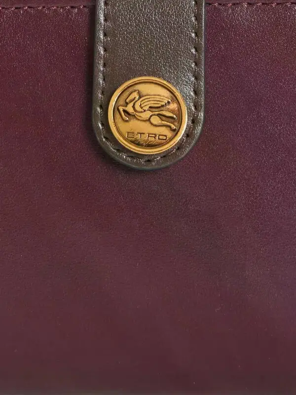 Etro Pegasus-button Leather Wallet