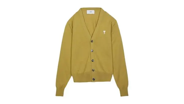 AMI Paris Logo Cardigan - Olive