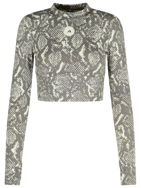 Adidas By Stella McCartney Snake Print Cropped Sweater - Multicolor