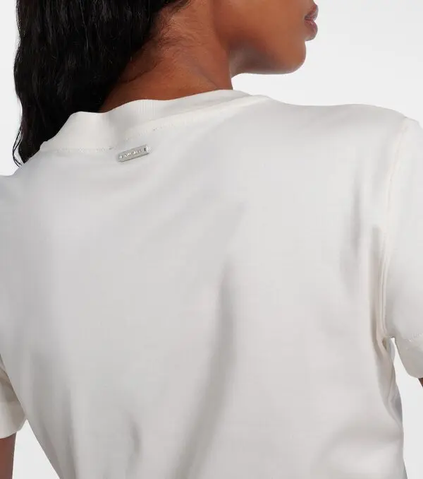 MUGLER Embellished Cotton Jersey T-shirt - White