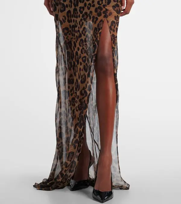 Blumarine Leopard-print Silk Maxi Dress