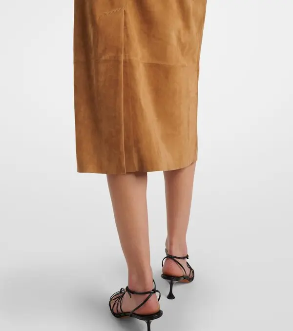 Proenza Schouler Leather Midi Skirt - Brown