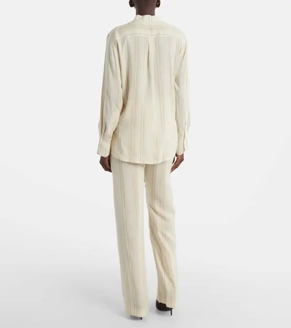 Victoria Beckham Striped Silk-blend Shirt