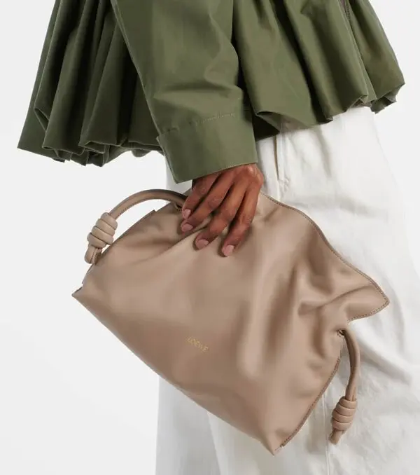 Loewe Flamenco Medium Leather Tote Bag - Beige