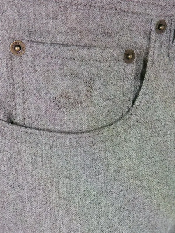 Jacob Cohen Wool Trousers With Embroidered Pocket Detail