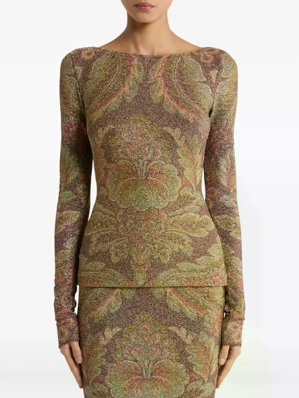 Etro Paisley Glitter Top