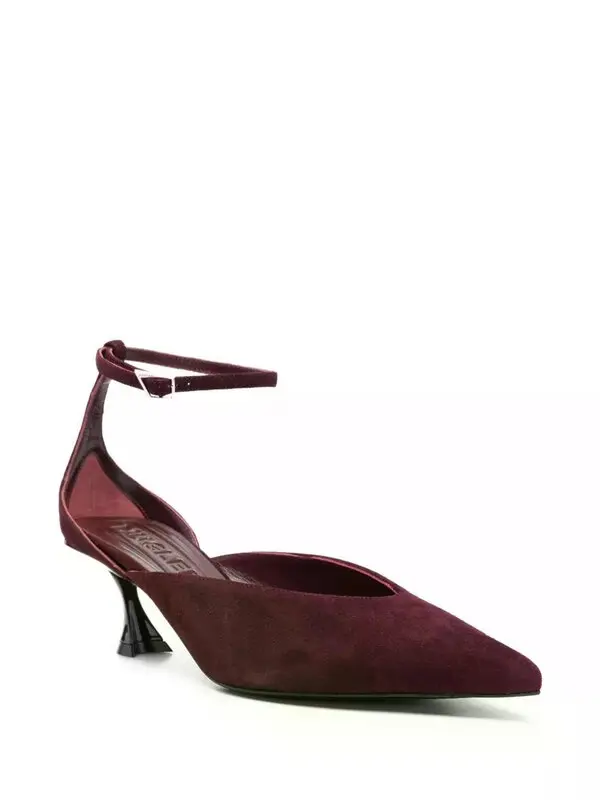 MUGLER 55mm Fang Ankle-strap Pumps - Red