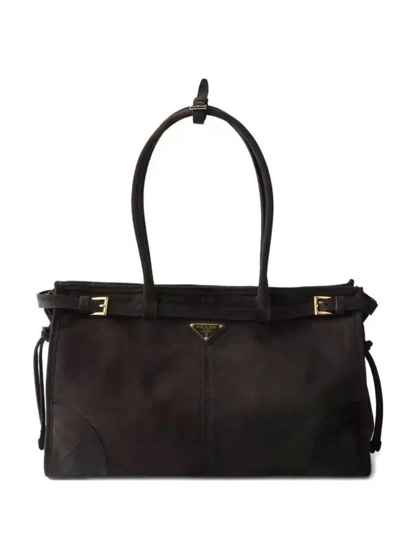 Prada Suede Bonnie Tote Bag - Brown