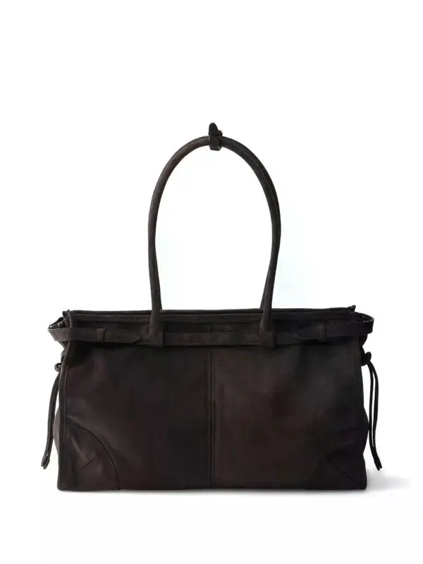 Prada Suede Bonnie Tote Bag - Brown