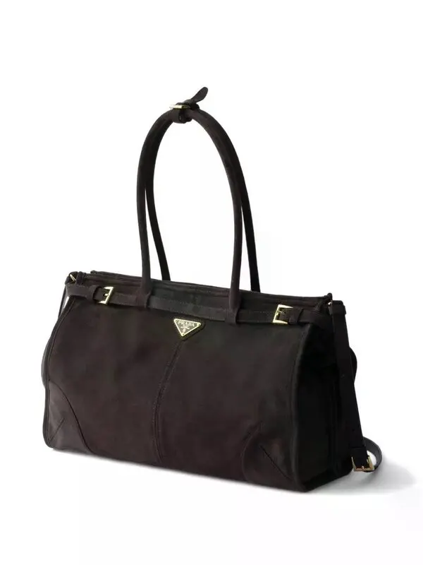 Prada Suede Bonnie Tote Bag - Brown