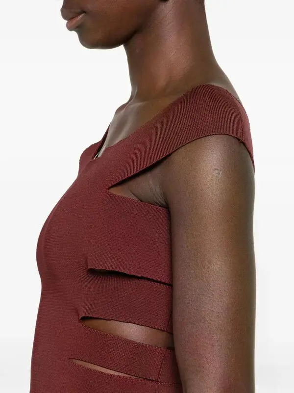 MUGLER One-shoulder Cut-out Top