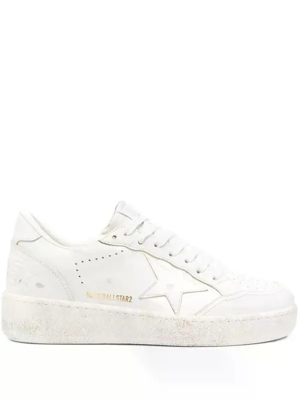 GOLDEN GOOSE Ball Star Leather Sneakers - White