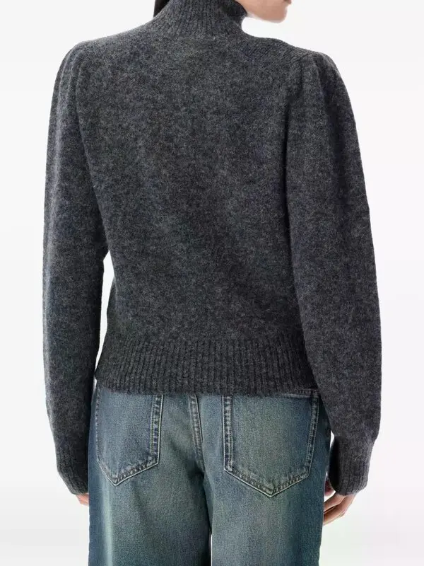 MARANT ETOILE Turtleneck Puff-sleeve Sweater - Grey