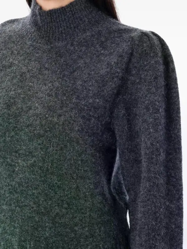 MARANT ETOILE Turtleneck Puff-sleeve Sweater - Grey