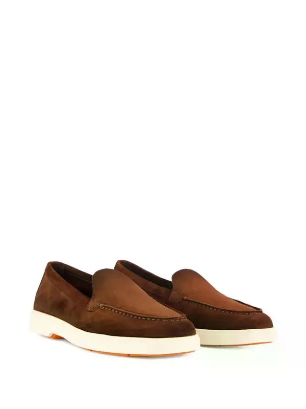 Santoni Suede Loafers - Brown
