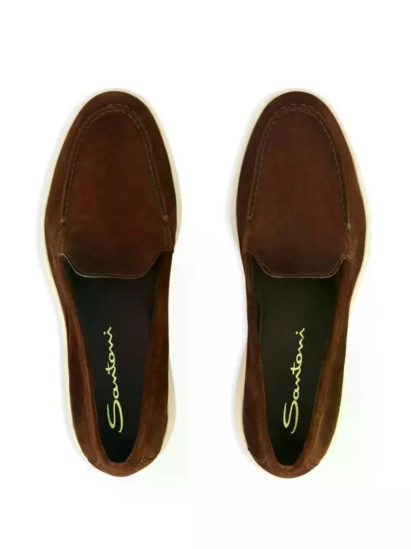 Santoni Suede Loafers - Brown
