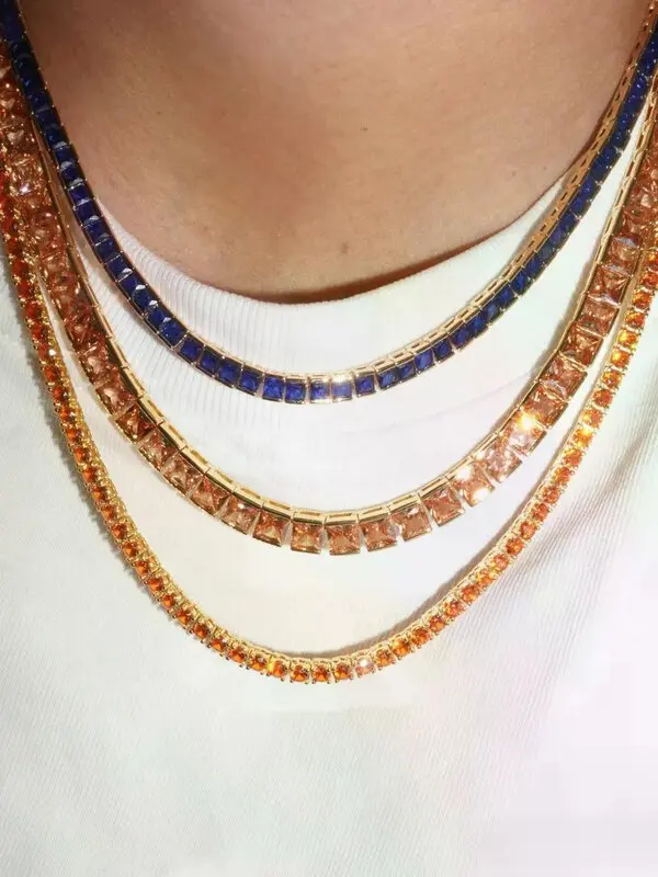 IZABEL DISPLAY Izabel Tennis Necklace - Orange