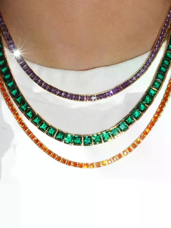IZABEL DISPLAY Izabel Tennis Necklace - Orange