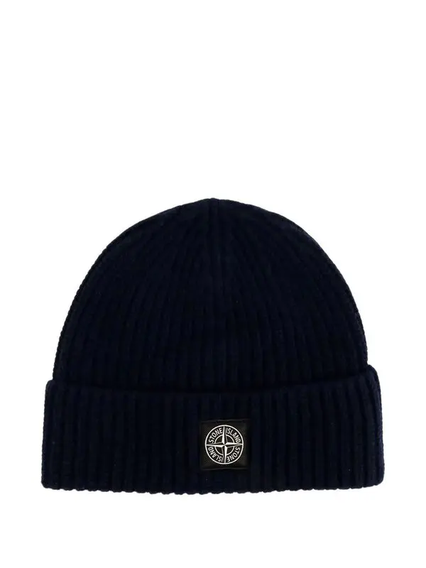 Stone Island Virgin Wool Beanie - V0020 Navy Blue