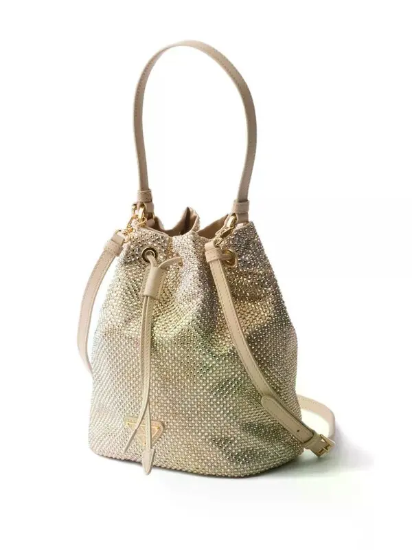Prada Mini Crystal-embellished Bucket Bag