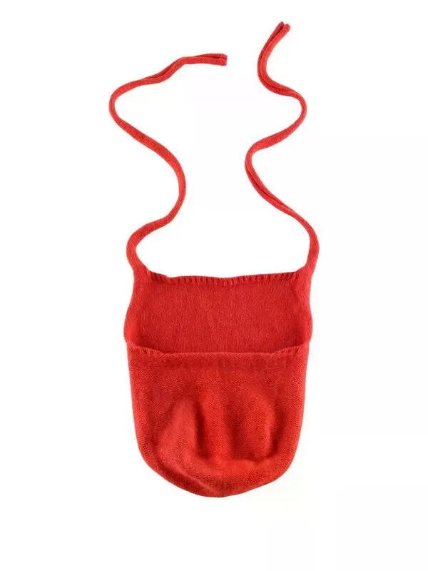 BASERANGE Ribbed Knit Tie Hat - Red